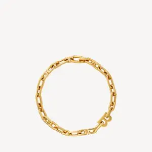 Balenciaga B Chain Thin Necklace - Gold