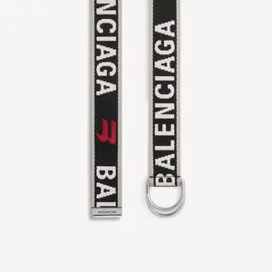 Balenciaga Balenciaga D Ring Webbing Belt Grey