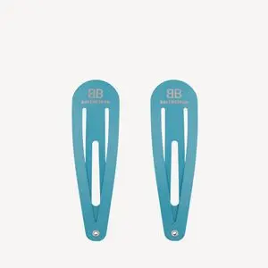 Balenciaga Holli Xxl Snap Clip Set Of 2 - Blue