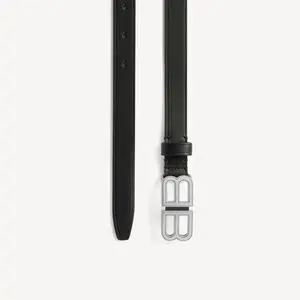 Balenciaga Bb Hourglass Thin Belt - Black