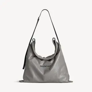 Balenciaga Shopper Dust Bag Crossbody Pouch - Grey & Silver