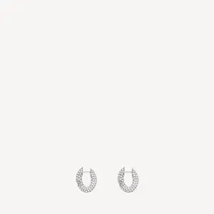 Balenciaga Loop Xxs Earrings In Brass And Rhinestones - Silver