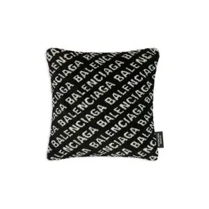 Balenciaga Allover Logo Cushion - Black