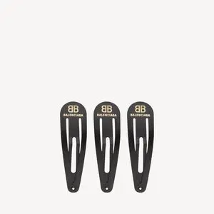 Balenciaga Holli Snap Clip Set - Black
