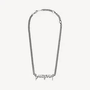 Balenciaga Typo Metal Necklace - Silver