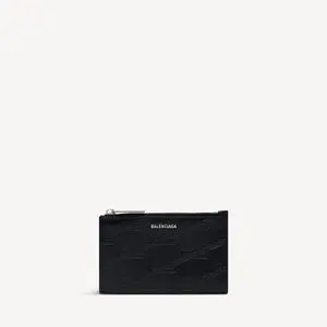 Balenciaga Embossed Monogram Long Coin And Card Holder Box - Black