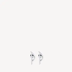 Balenciaga Typo Metal Stud Earrings - Silver