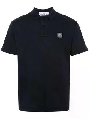Stone Island Compass-motif Polo Shirt - Blue