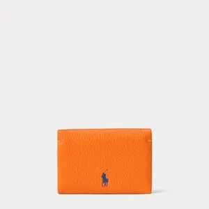 Ralph Lauren Polo Play Leather Snap Card Case - Orange Peel