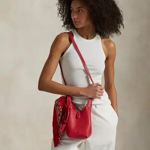 Ralph Lauren Polo Play Leather Small Tote & Crossbody - Cherry