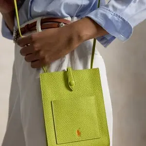Ralph Lauren Polo Play Leather Pocket Crossbody - Limeade