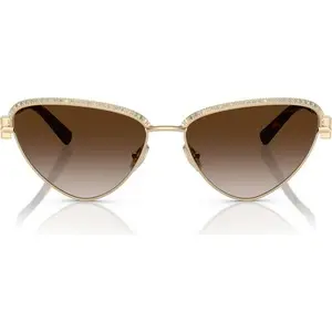 Tiffany & Co. 59mm Irregular Sunglasses - Gold/ Brown Grad