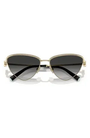 Tiffany & Co. 59mm Irregular Sunglasses - Gold/ Grey Flash