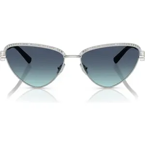 Tiffany & Co. 59mm Irregular Sunglasses - Silver/ Blue Gradient
