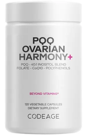 CODEAGE Pqq Ovarian Harmony, Myo + D-chiro-inositol, Coq10, Folate - White