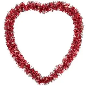 NORTHLIGHT Led Lighted Tinsel Heart Valentine's Day Window Silhouette25.25" - Red