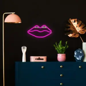 NORTHLIGHT Led Lips Neon Lighted Wall Art10.5"