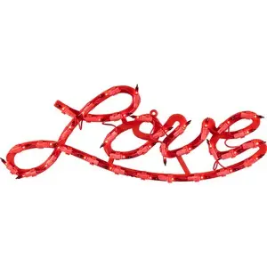 NORTHLIGHT 17" Lighted Love Valentine's Day Window Silhouette - Red