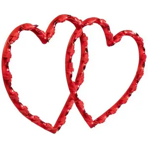 NORTHLIGHT Lighted Double Heart Valentine's Day Window Silhouette17"