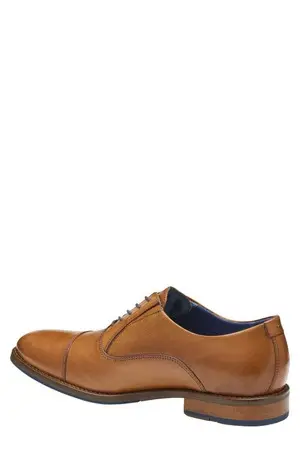 Johnston & Murphy Landry Cap Toe Oxford - Tan Full Grain