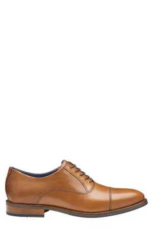 Johnston & Murphy Landry Cap Toe Oxford - Tan Full Grain