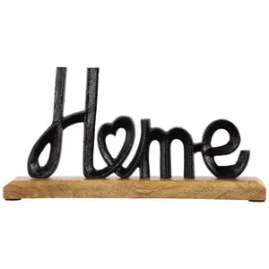 NORTHLIGHT Metal Home With Heart Sign With Wooden Base12