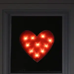 NORTHLIGHT 14" Lighted Heart Valentine's Day Window Silhouette