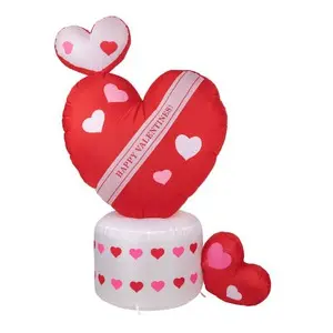 NORTHLIGHT Led Lighted Inflatable Valentine's Day Rotating Heart Outdoor Decoration5 - Red
