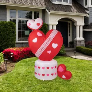 NORTHLIGHT Led Lighted Inflatable Valentine's Day Rotating Heart Outdoor Decoration5