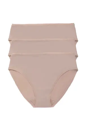 Natori Bliss Bare Cotton Hipster 3-pack Cafe