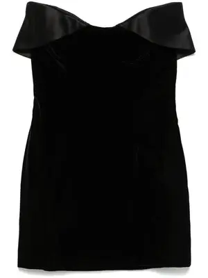 MUGLER Velvet Mini Dress - Black