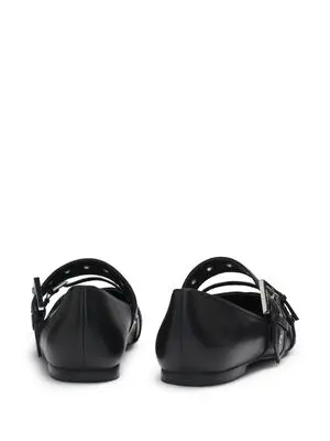 Hugo Buckled Leather Ballet Flats