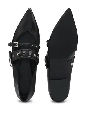 Hugo Buckled Leather Ballet Flats