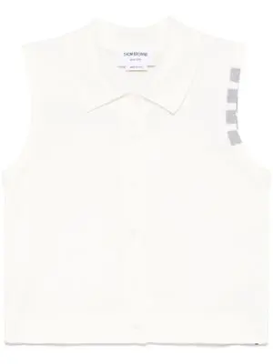 Thom Browne 4-bar Cotton Vest - 100 White