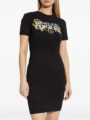 Versace Crystal Outline Barocco Mini Dress