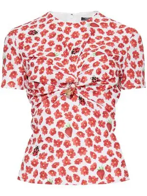 Versace Strawberry Garden Top - Red