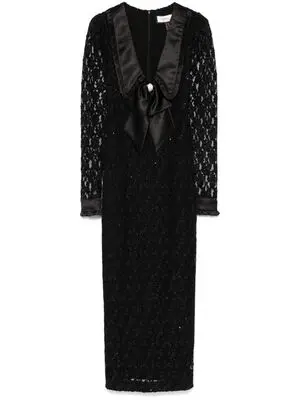 NISSA Floral Lace Midi Dress