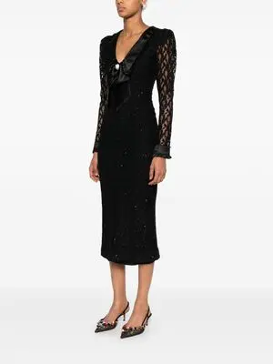 NISSA Floral Lace Midi Dress