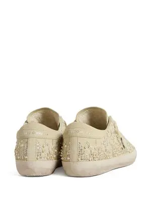 GOLDEN GOOSE Super-star Suede Sneakers With Pearl And Swarovski Crystal Embellishments