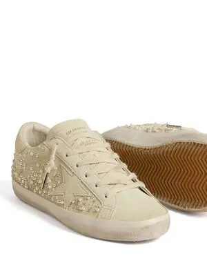 GOLDEN GOOSE Super-star Suede Sneakers With Pearl And Swarovski Crystal Embellishments