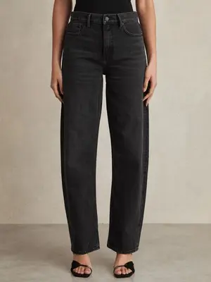 Good American Relaxed Barrel Jeans - Black