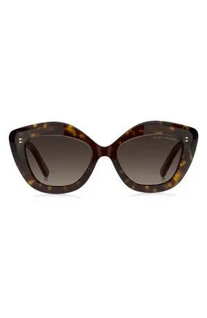 Marc Jacobs 52mm Cat Eye Sunglasses - Crystal Havana/ Brown