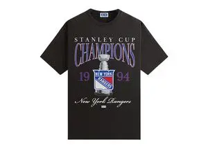 Kith X New York Rangers Champion Vintage Tee Shirt - Black