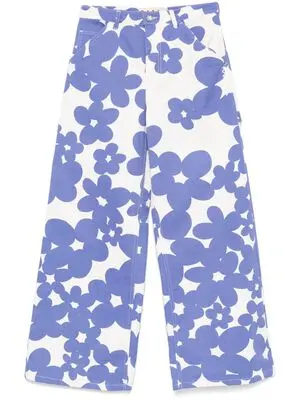 Marni Wide Leg Trousers - Blue