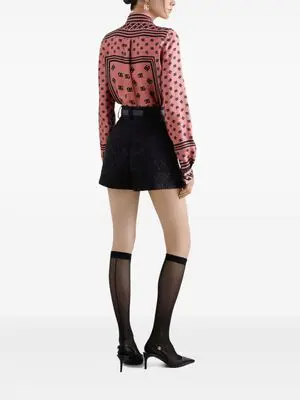 Dolce & Gabbana Floral Brocade-effect Shorts - Black