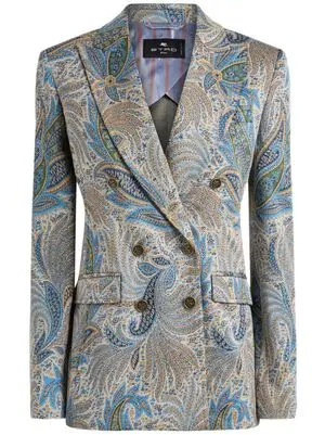 Etro Paisley-jacquard Blazer - Blue