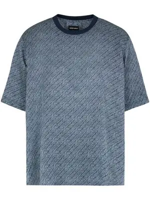 Giorgio Armani Chevron-print Silk T-shirt - Black
