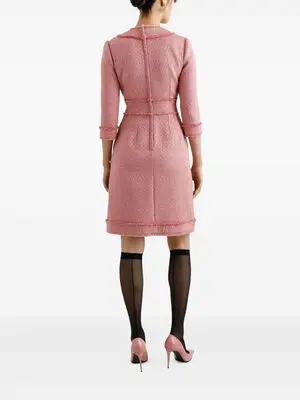 Dolce & Gabbana Frayed-edge Midi Dress - Pink