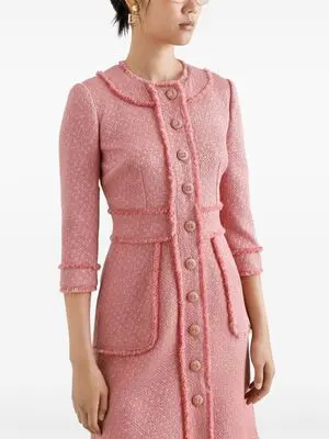 Dolce & Gabbana Frayed-edge Midi Dress - Pink