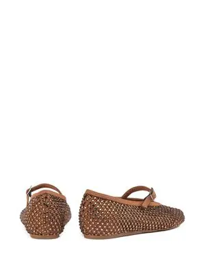 LE SILLA Gilda Crystal-embellished Ballet Flats - Brown
